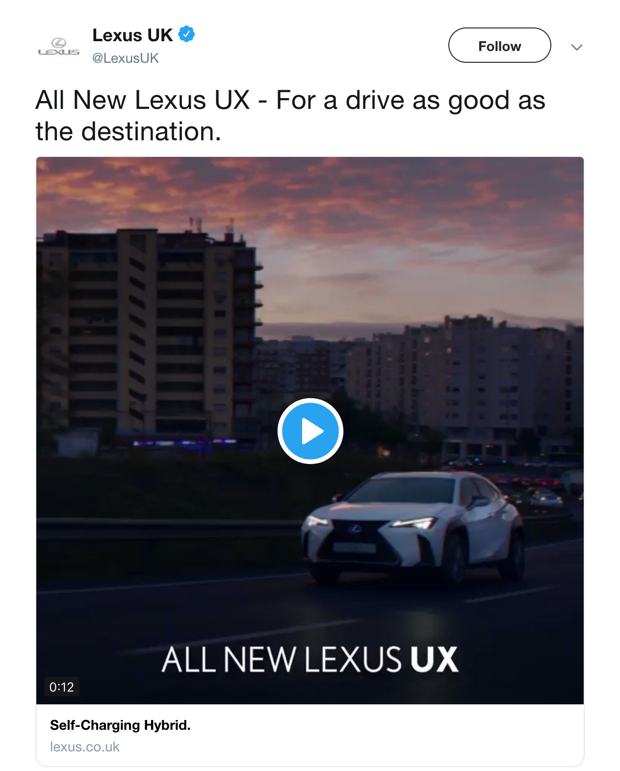 Creative of the week: @LexusUK launches the all-new Lexus UX