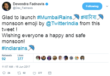 Monsoon is coming: Prepare with Twitter's umbrella emoji